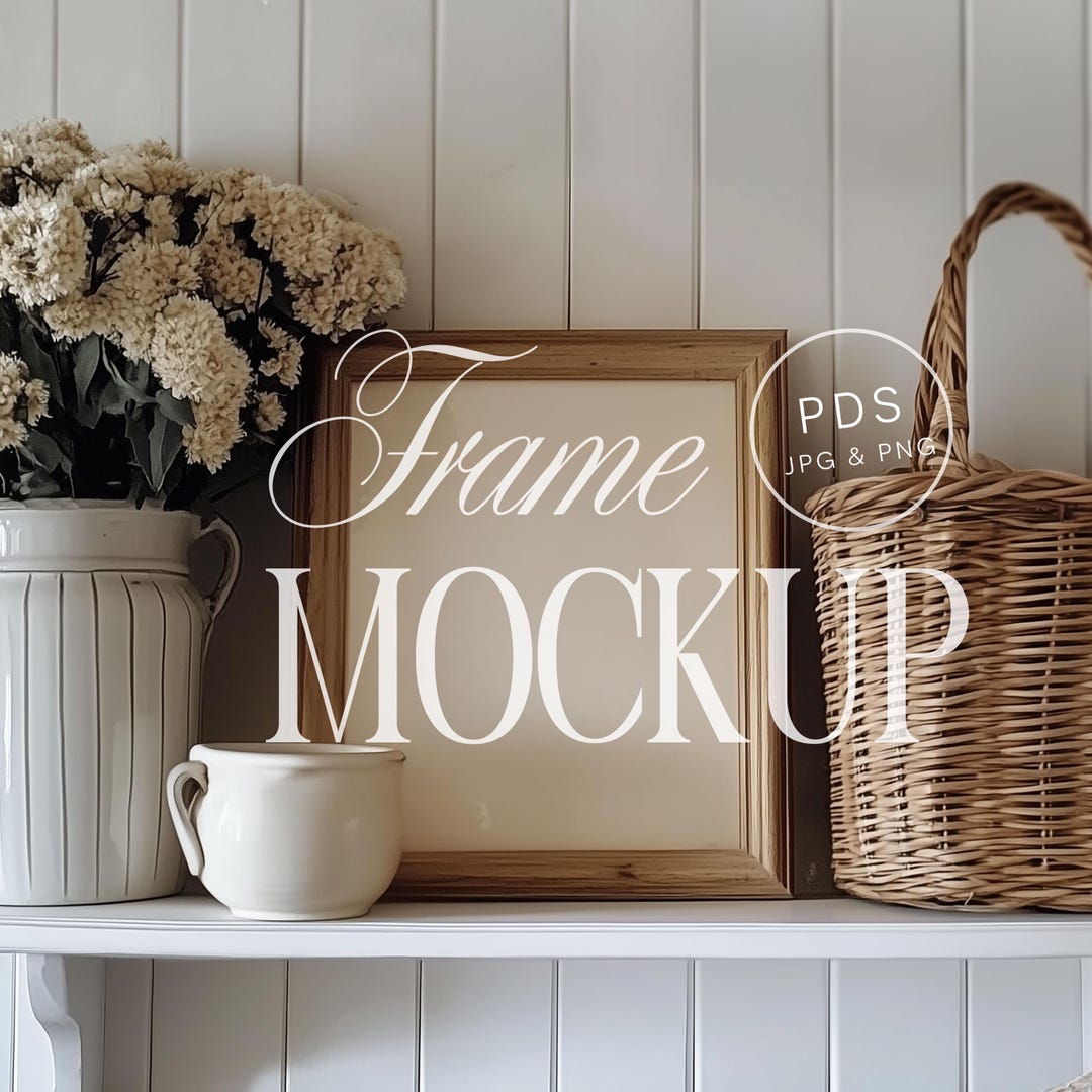 Cottagecore Frame Mockup 11x14 & 4x5 Ratio Rustic Neutral Art Mockup on ...