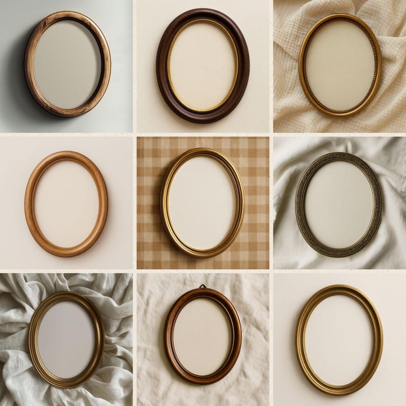 Oval Frame Mockup Bundle • 10 Vintage & Antique Oval Frames PSD Set - Etsy