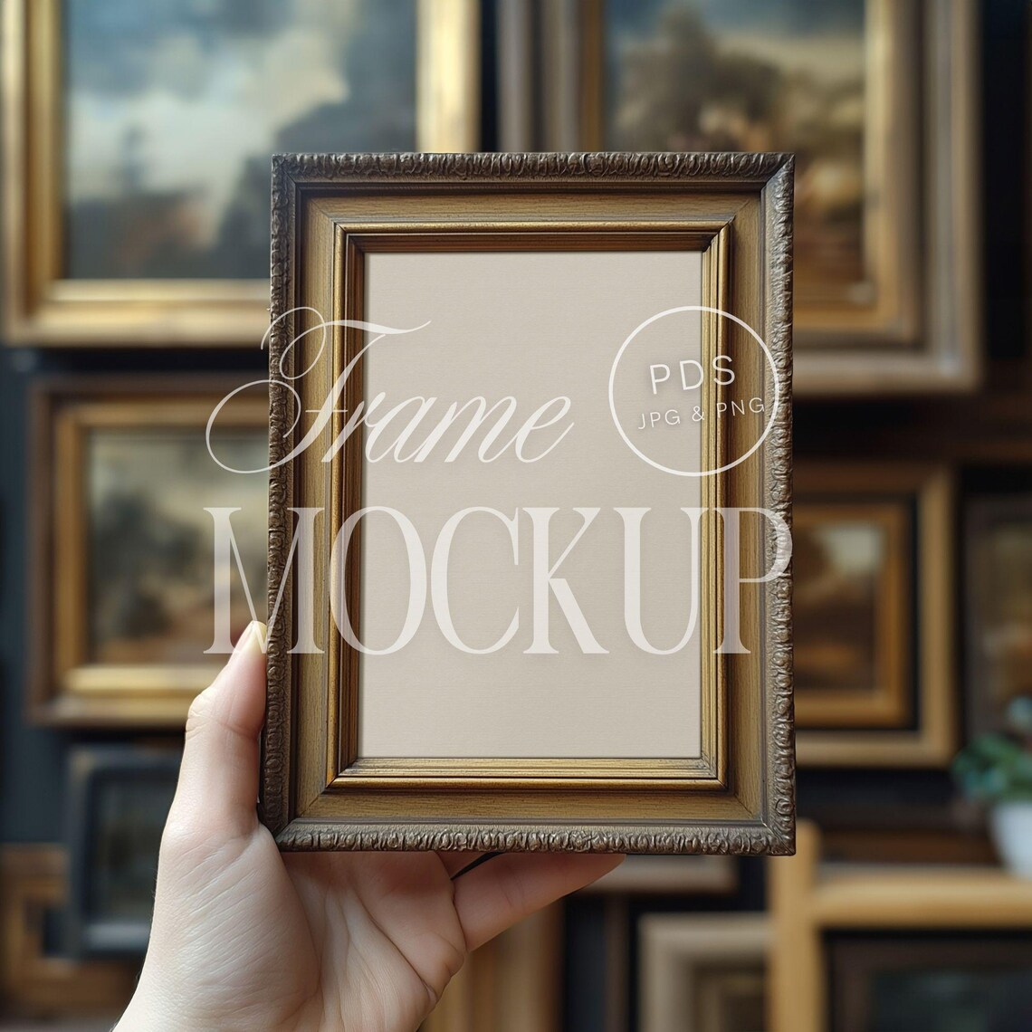 Dark Academia Frame Mockup Handheld Vertical 2x3 Ratio Gallery Wall ...