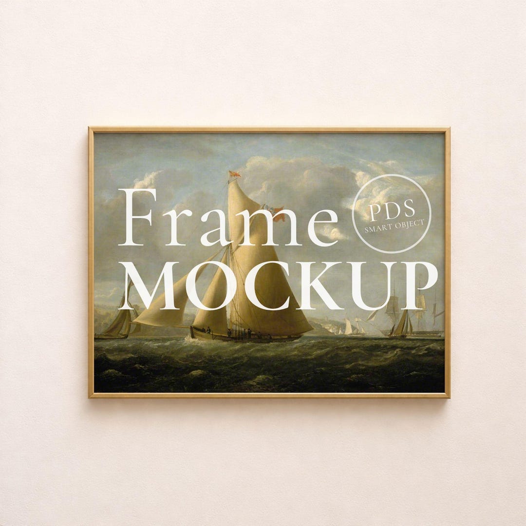 Thin Gold Frame Mockup – 4x3 Horizontal - Etsy