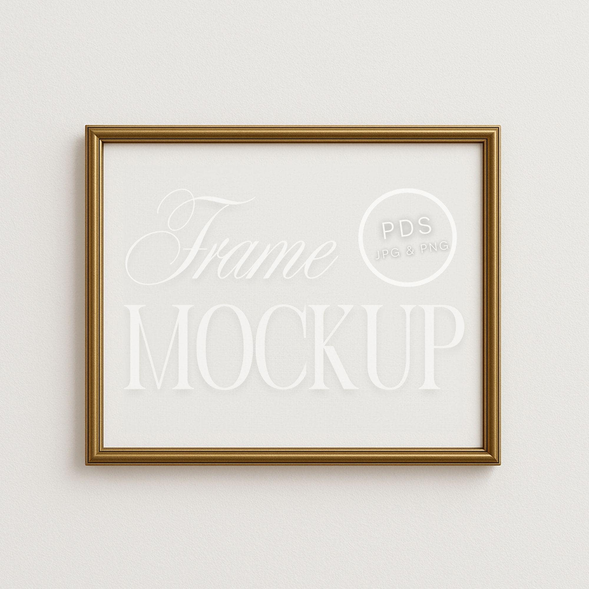 Simple Gold Frame Mockup 5x4 With Picture Mat 4x3 Ratio on White Wall ...