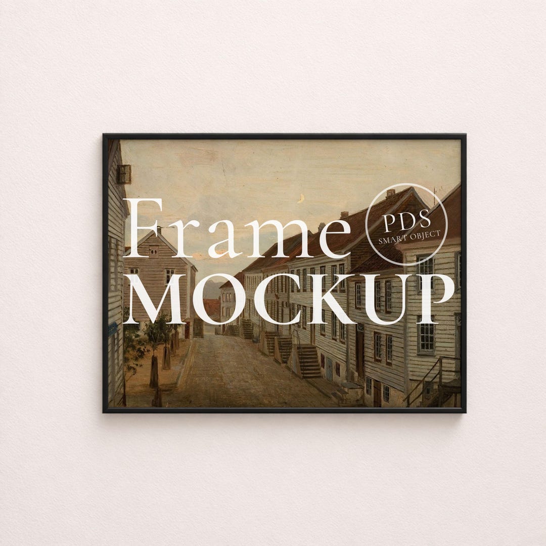 Thin Black Frame Mockup – 4x3 Horizontal - Etsy