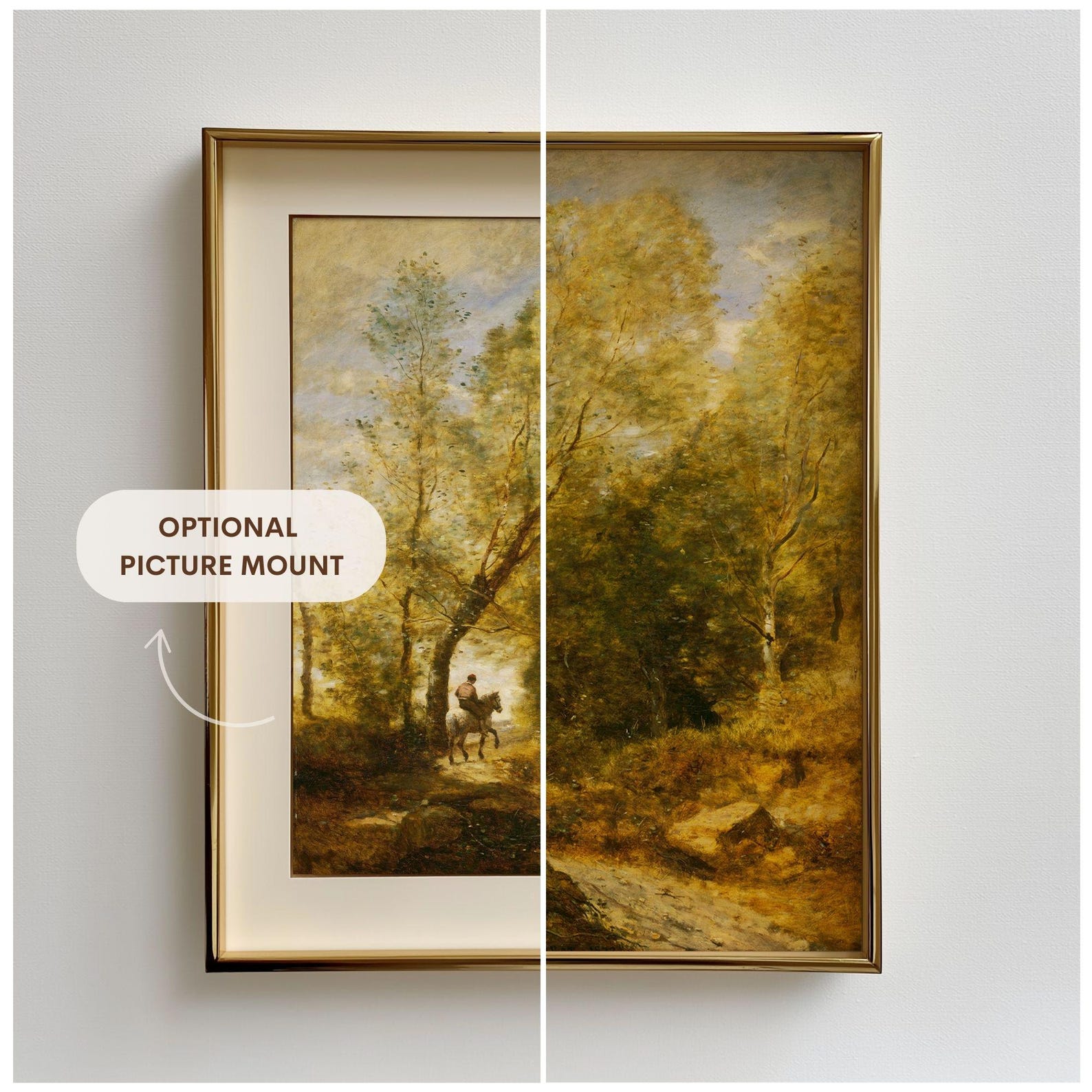 Slim Gold Frame Mockup With Optional Mat Classic Minimalist Elegant ...