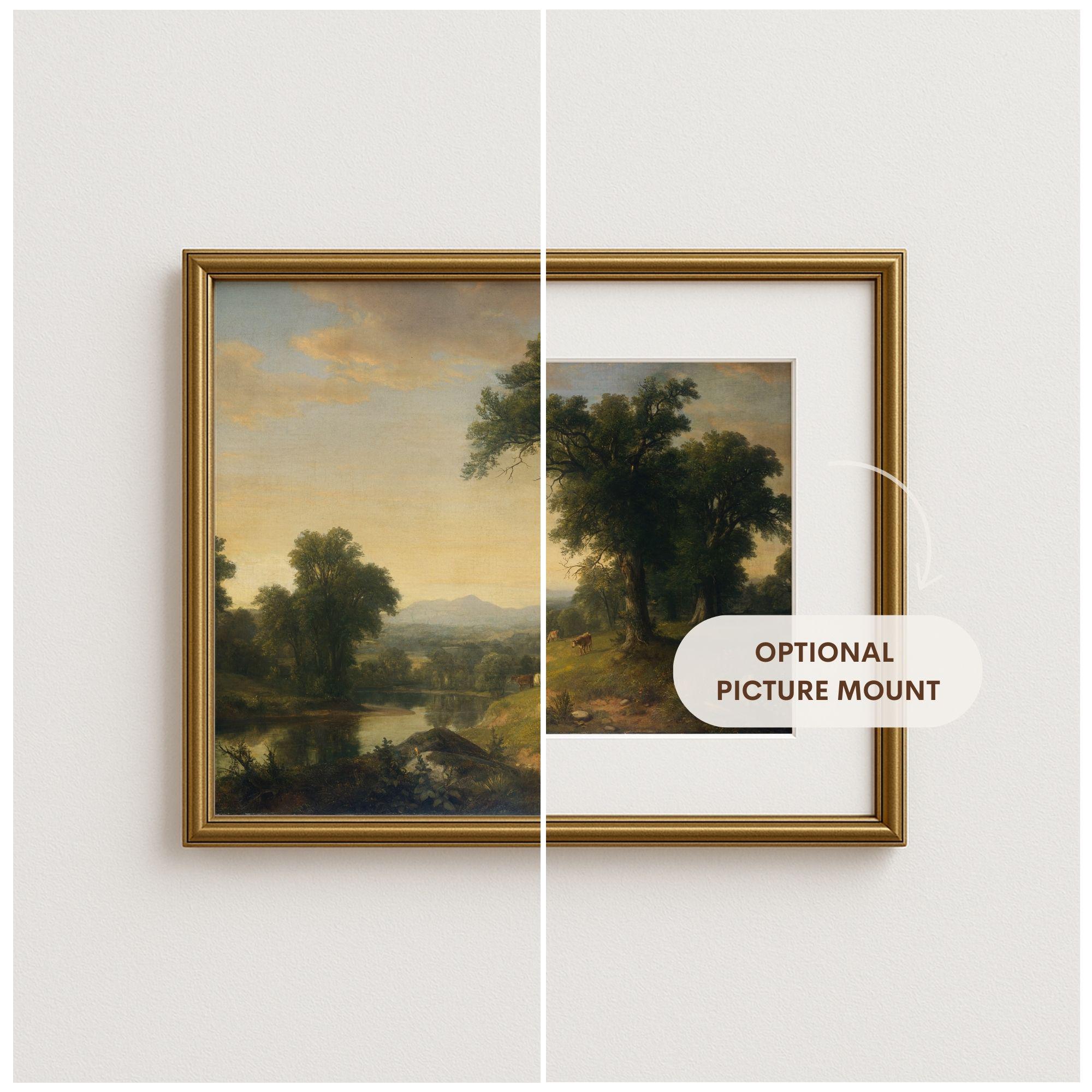 Simple Gold Frame Mockup 5x4 With Picture Mat 4x3 Ratio on White Wall ...