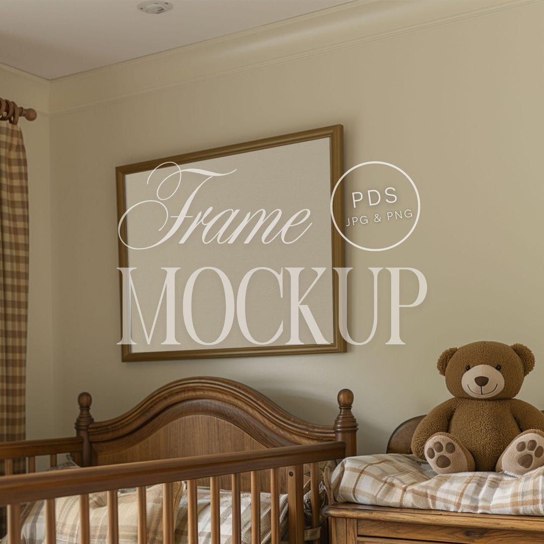 Rustic Nursery Frame Mockup 5x4 Ratio Farmhouse Baby Room Wall Art ...
