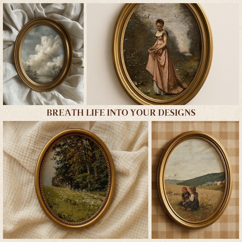 Oval Frame Mockup Bundle • 10 Vintage & Antique Oval Frames PSD Set - Etsy