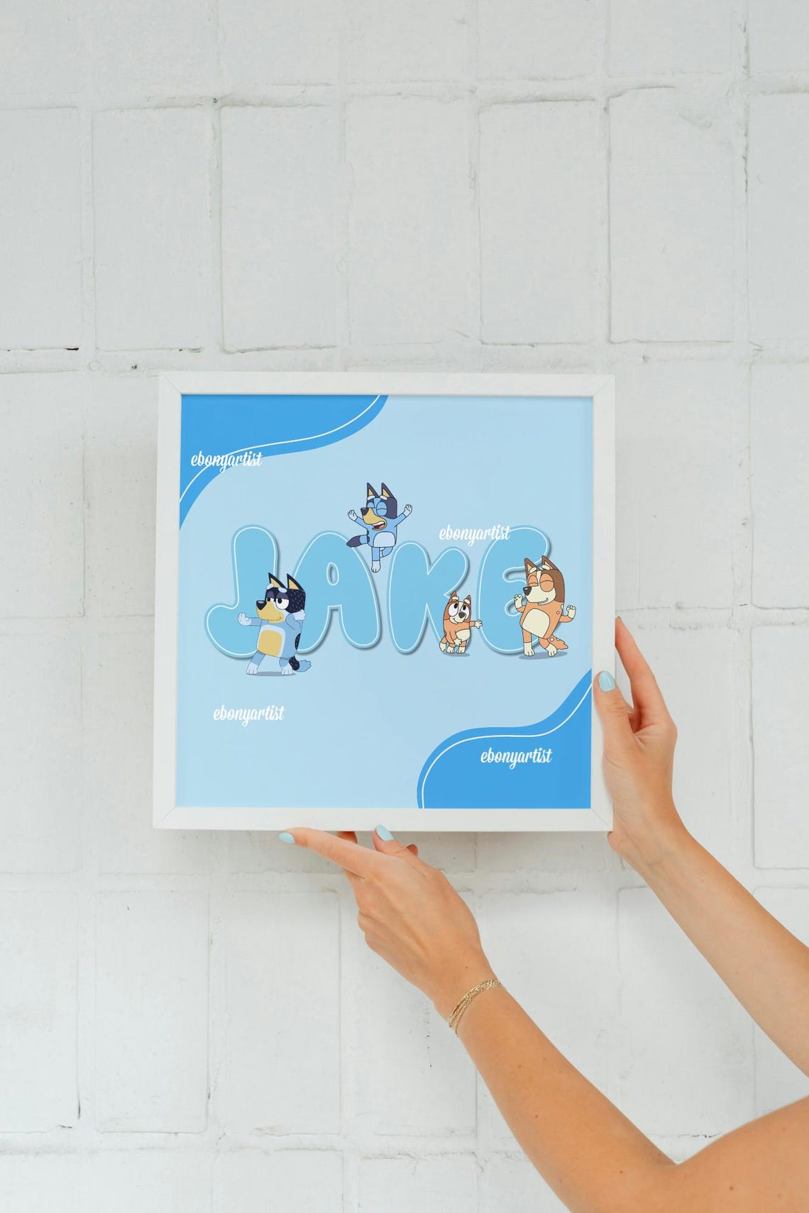 Customised BLUEY Print 8.4”x8.4” - Etsy