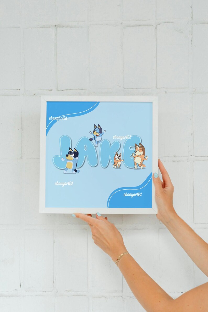 Customised BLUEY Print 8.4”x8.4” - Etsy