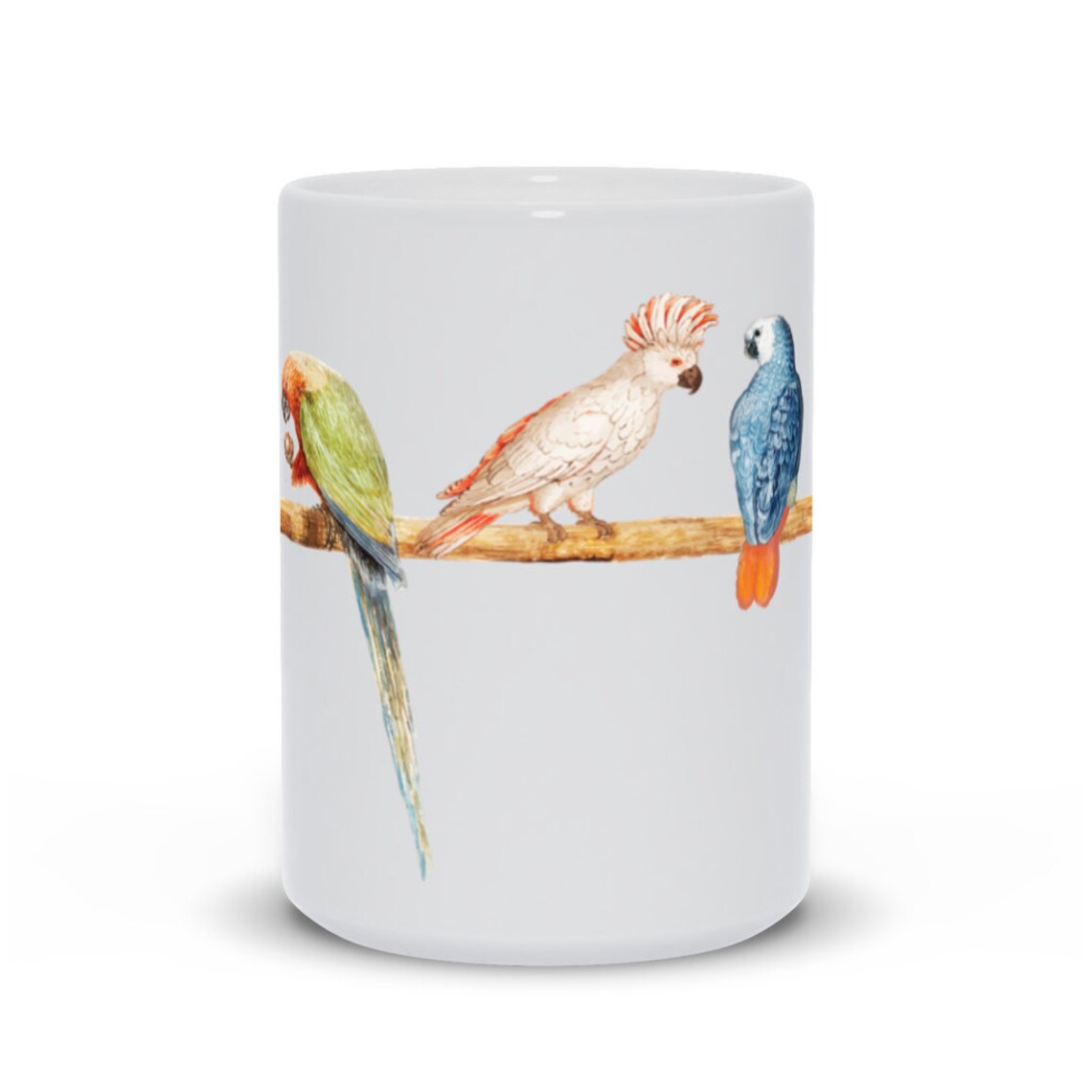 Mug With Colorful Parrot Design | Etsy