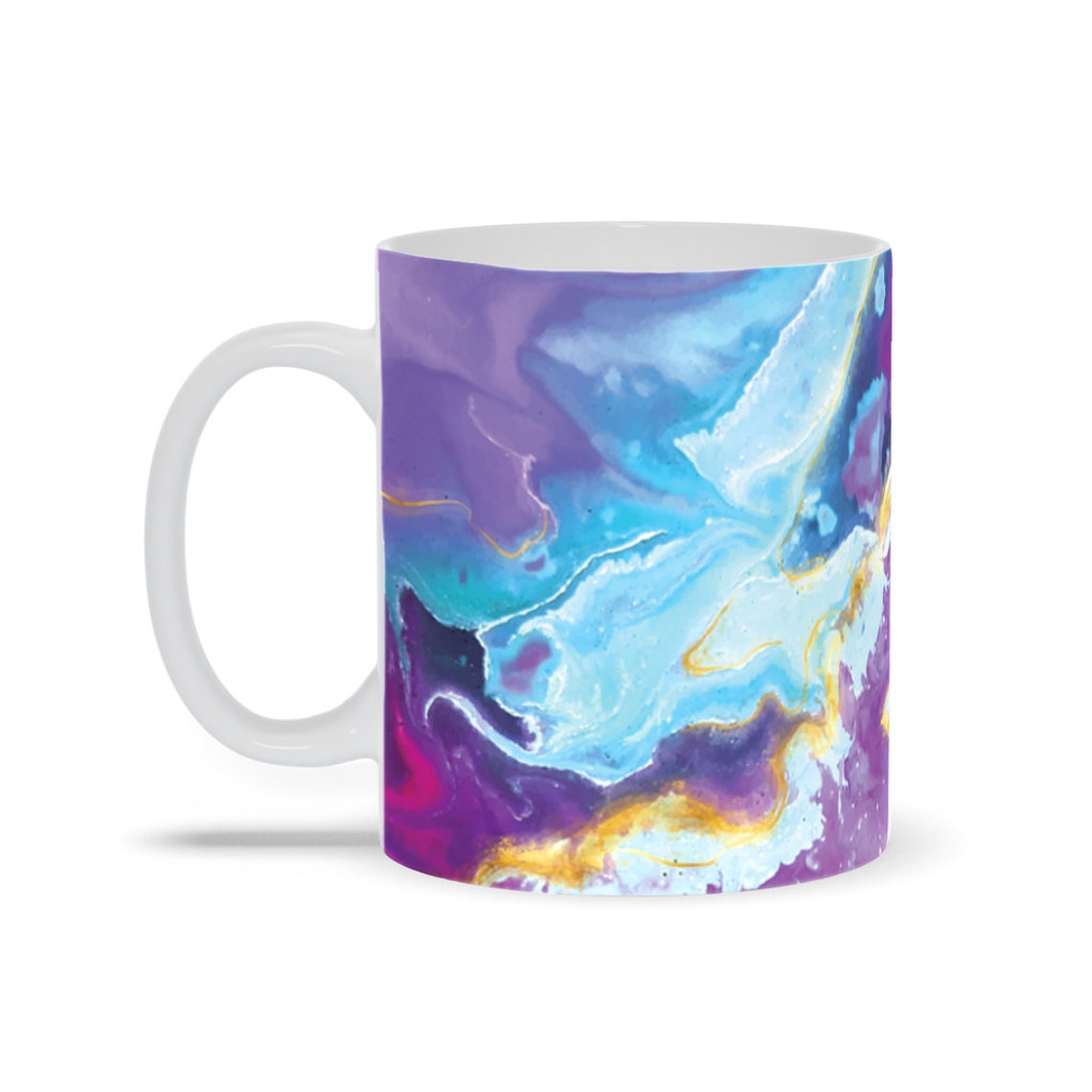 Mug With Colorful Marble Print - Etsy