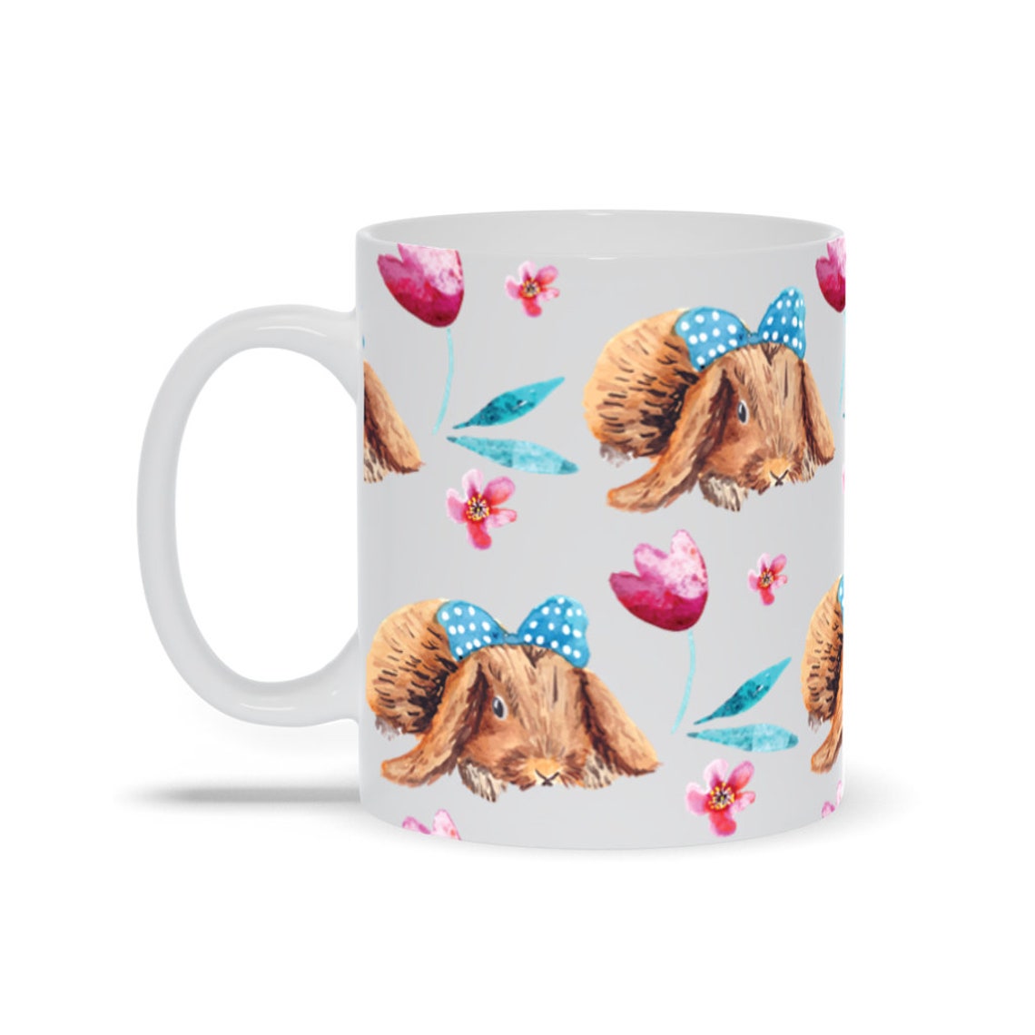 Mug With Cute Rabbit Design - Etsy
