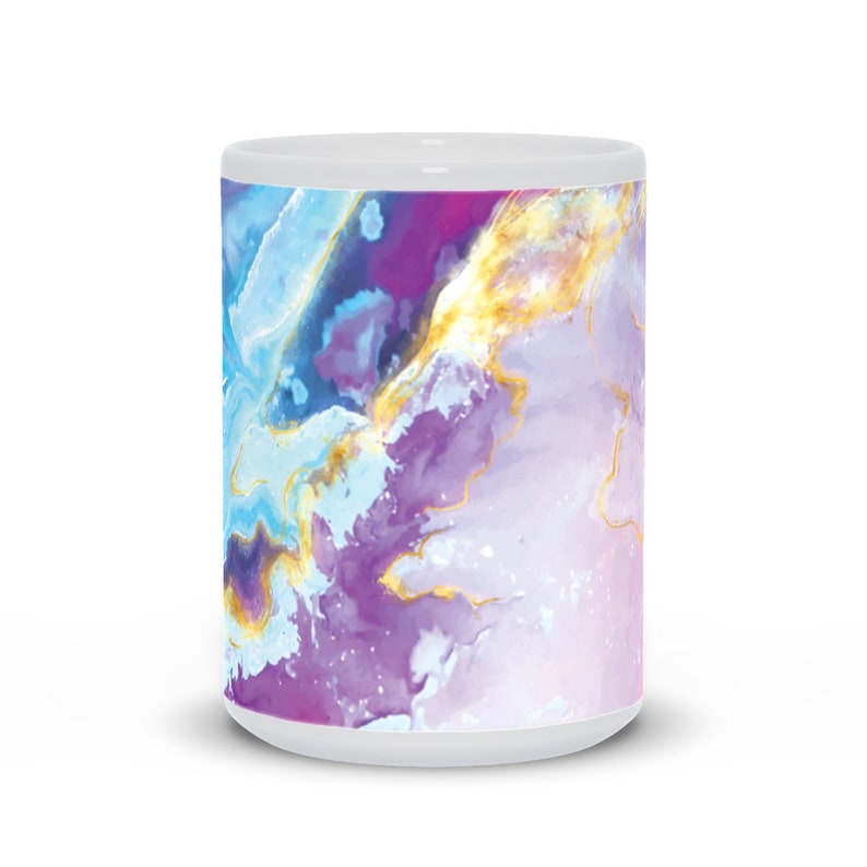 Mug With Colorful Marble Print - Etsy