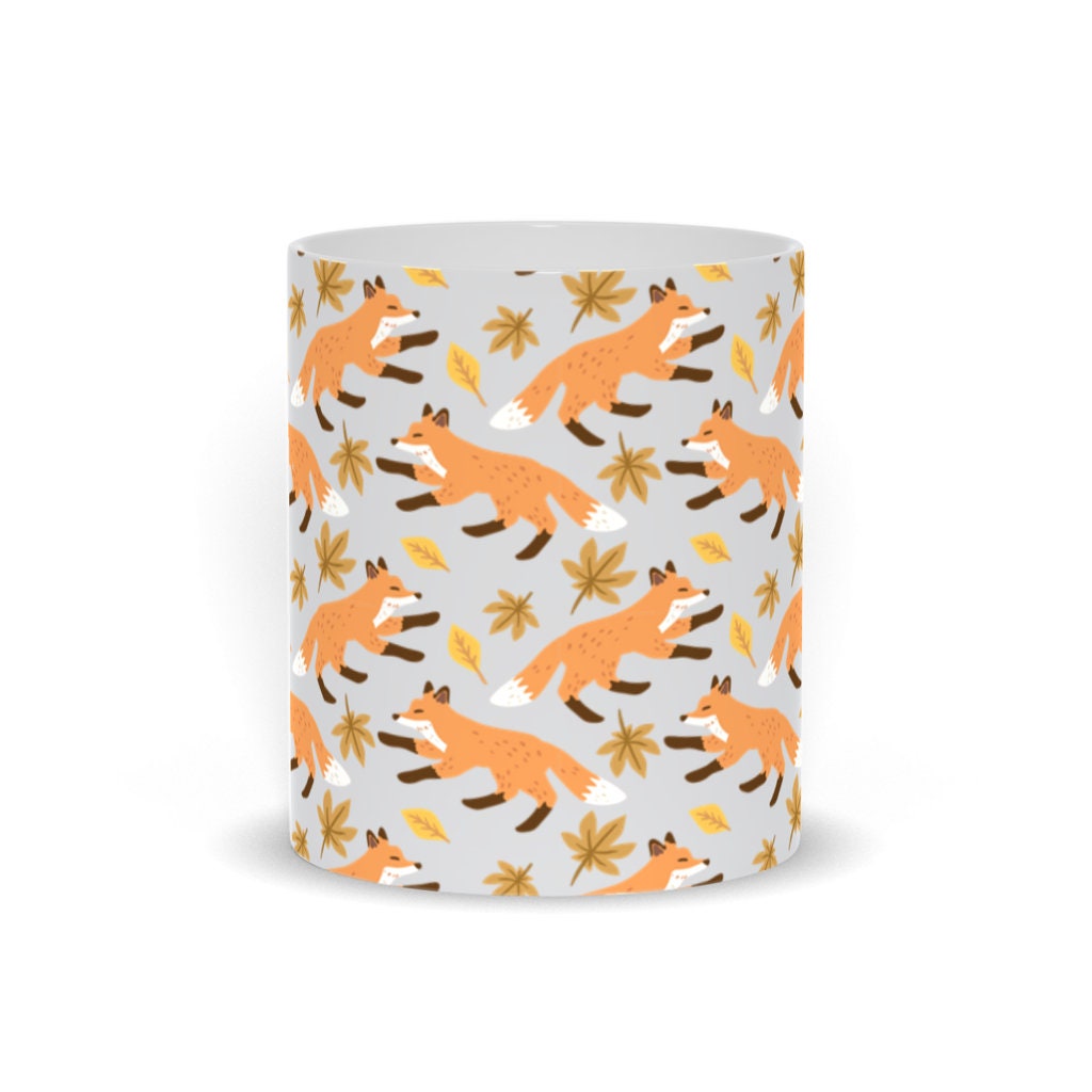 Mug With Fox Pattern - Etsy