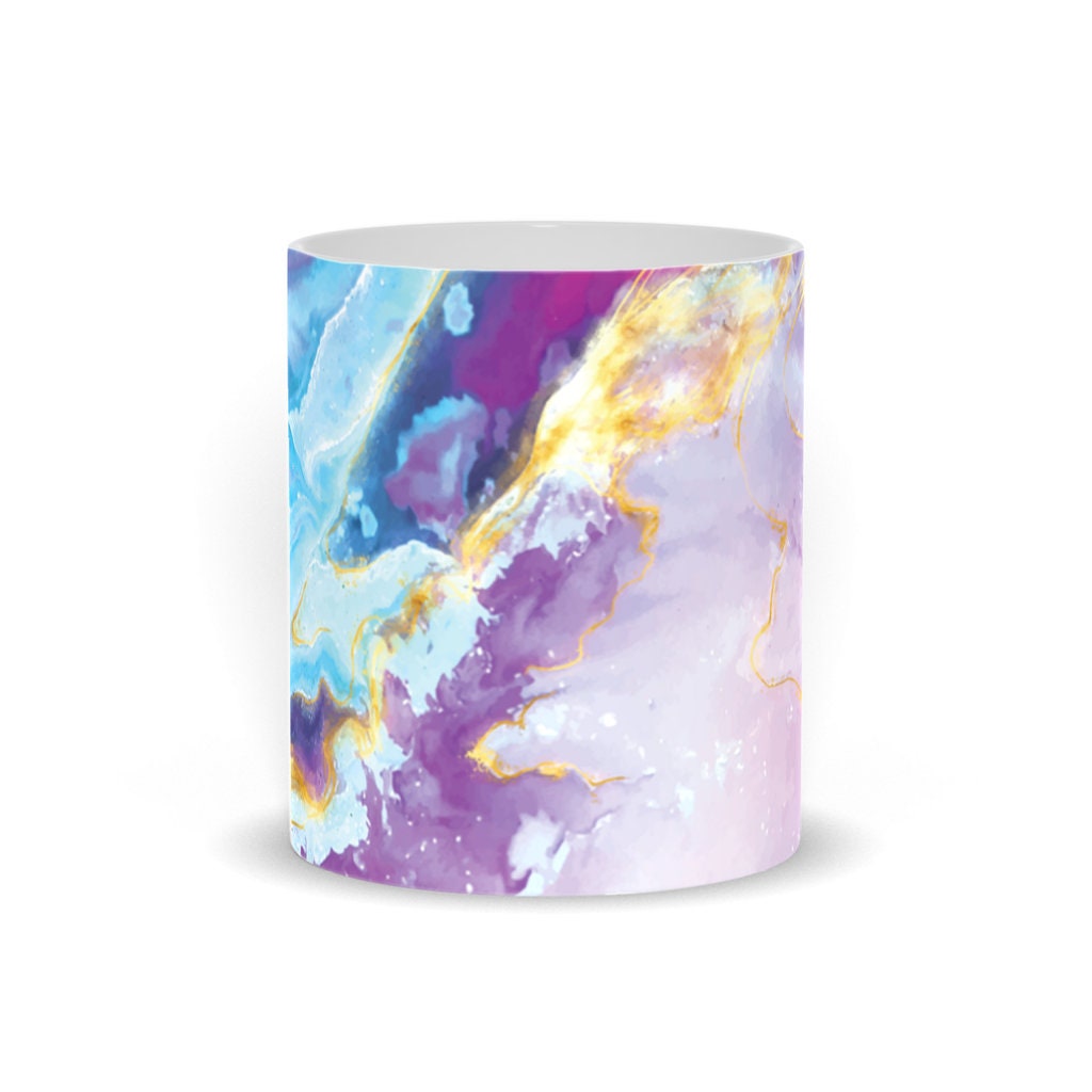 Mug With Colorful Marble Print - Etsy