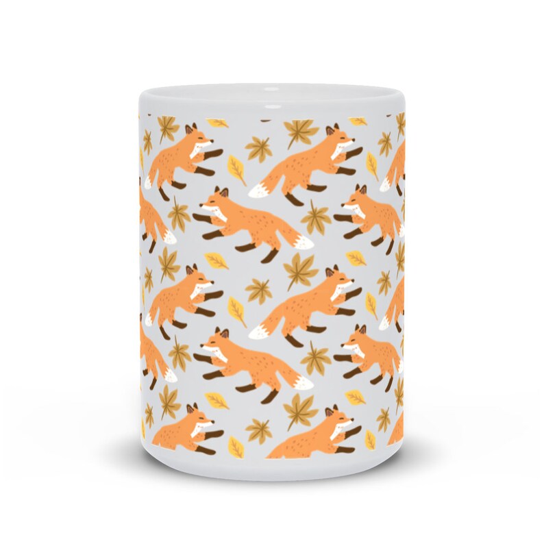 Mug With Fox Pattern - Etsy