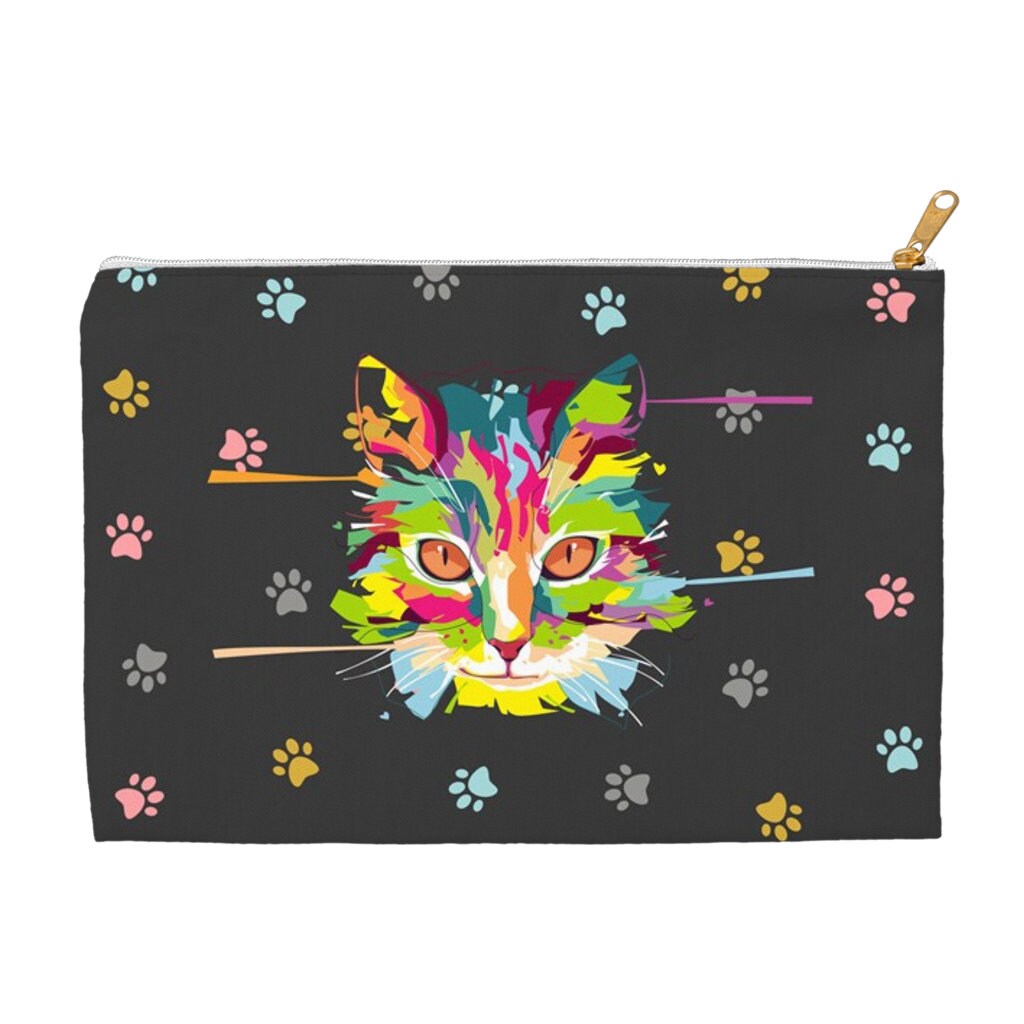 Accessory Pouches With Colorful Cat Image - Perfect Gift for a Cat ...