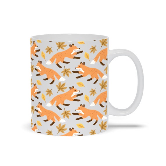 Mug With Fox Pattern | Etsy
