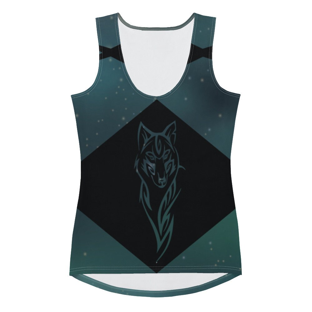 Body Hugging Tank Top With Wolf Design, Form Fit, - Etsy
