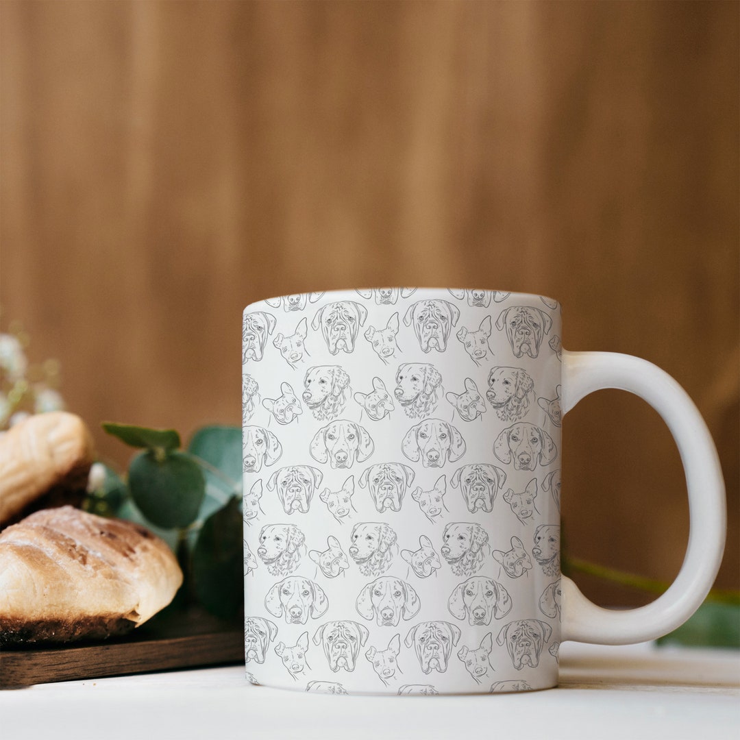 Mug With Dog Drawing Design - Perfect Gift for Dogs Lovers - Etsy