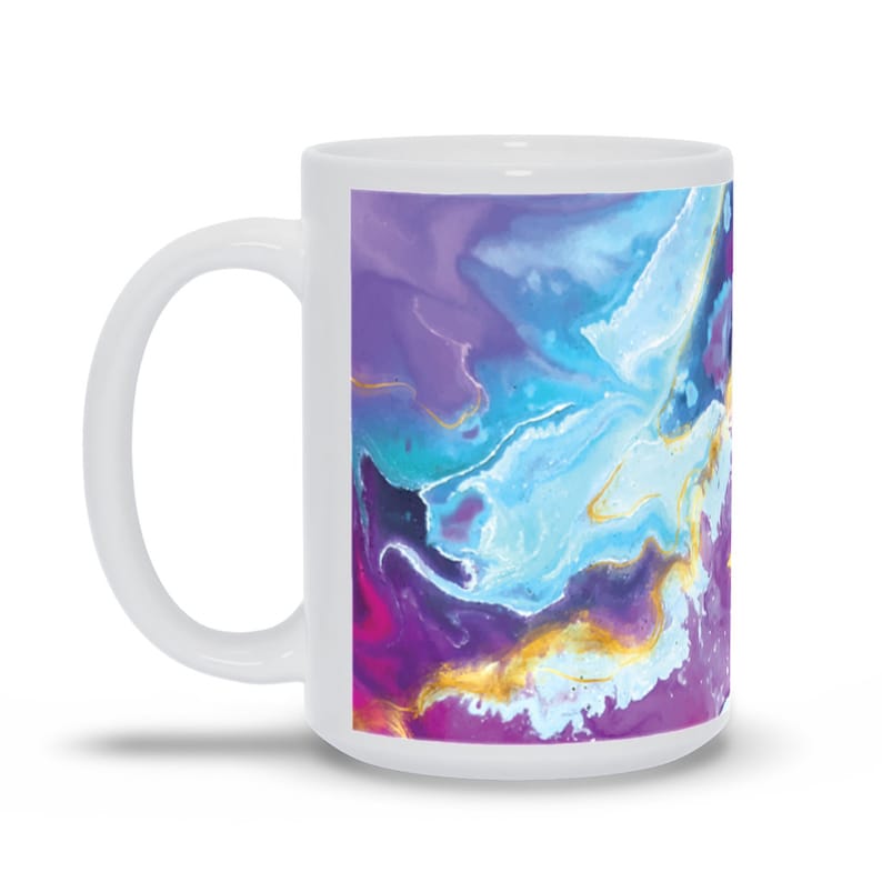 Mug With Colorful Marble Print - Etsy