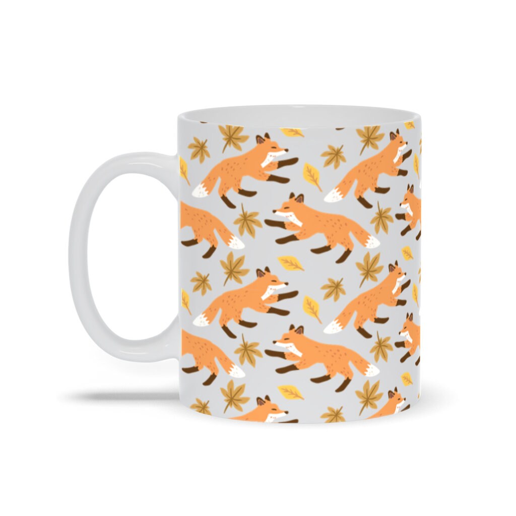 Mug With Fox Pattern - Etsy