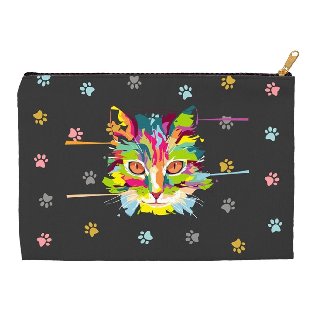Accessory Pouches With Colorful Cat Image Perfect Gift for a Cat Lover ...