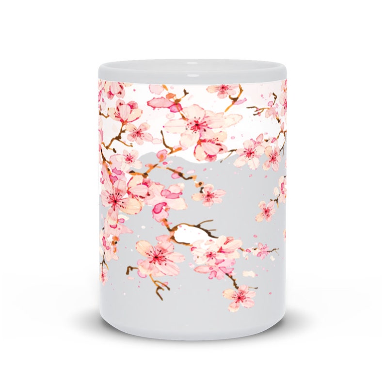 Mug With Watercolor Cherry Blossom Design - Etsy