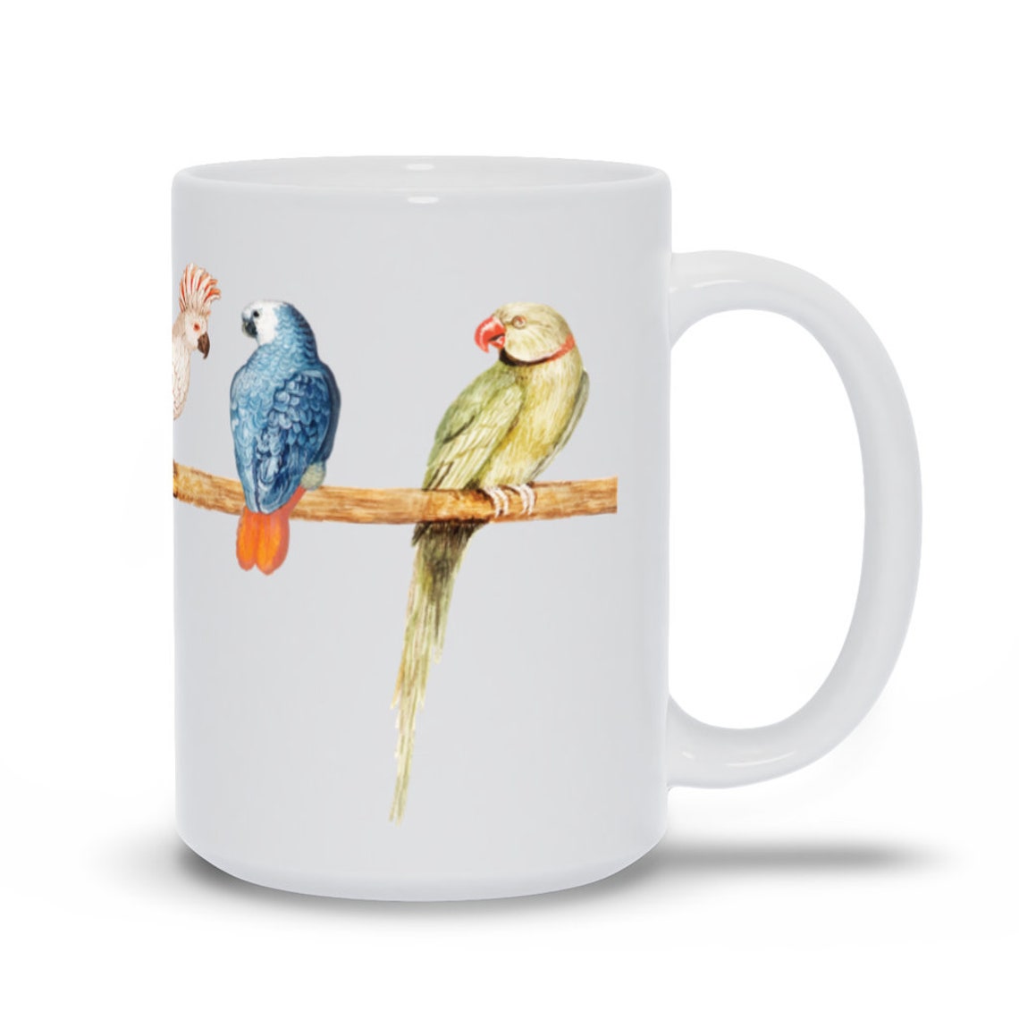 Mug With Colorful Parrot Design | Etsy