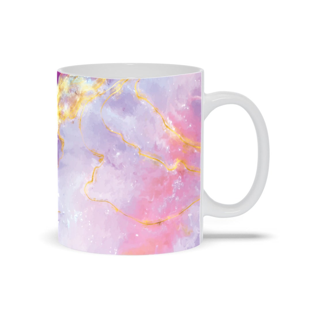 Mug With Colorful Marble Print - Etsy
