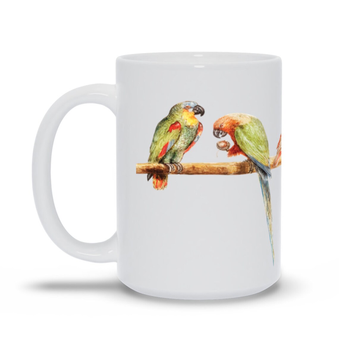 Mug With Colorful Parrot Design | Etsy