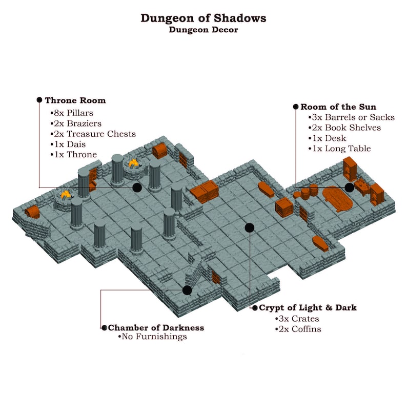 Dungeon in a Box +1 Adventure - Dungeon of Shadows - 5E - Etsy