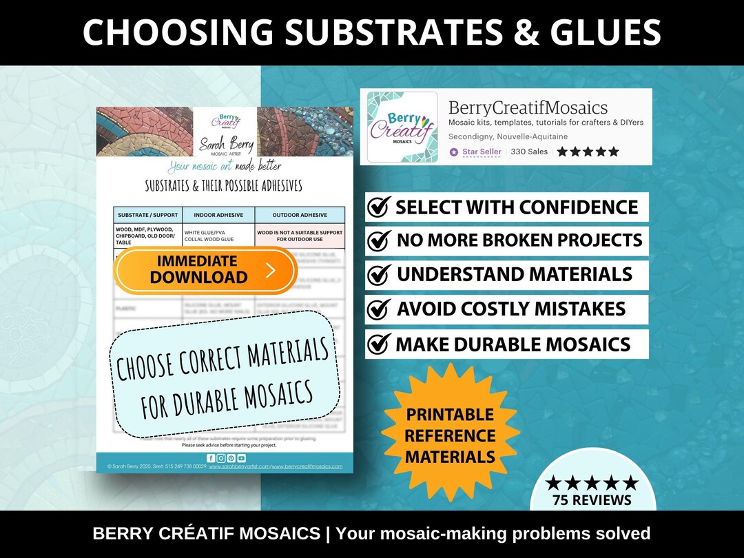 Mosaic Substrates & Glues Guide: Printable Reference for Durable ...