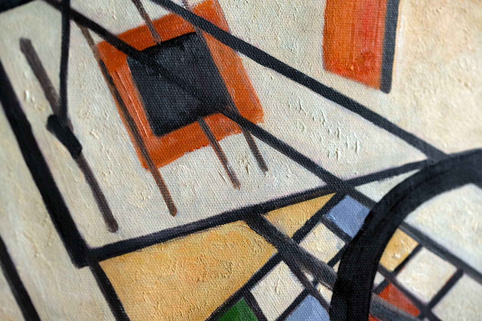 Transverse Line Wassily Kandinsky Reproduction, Hand-painted in Oil on ...