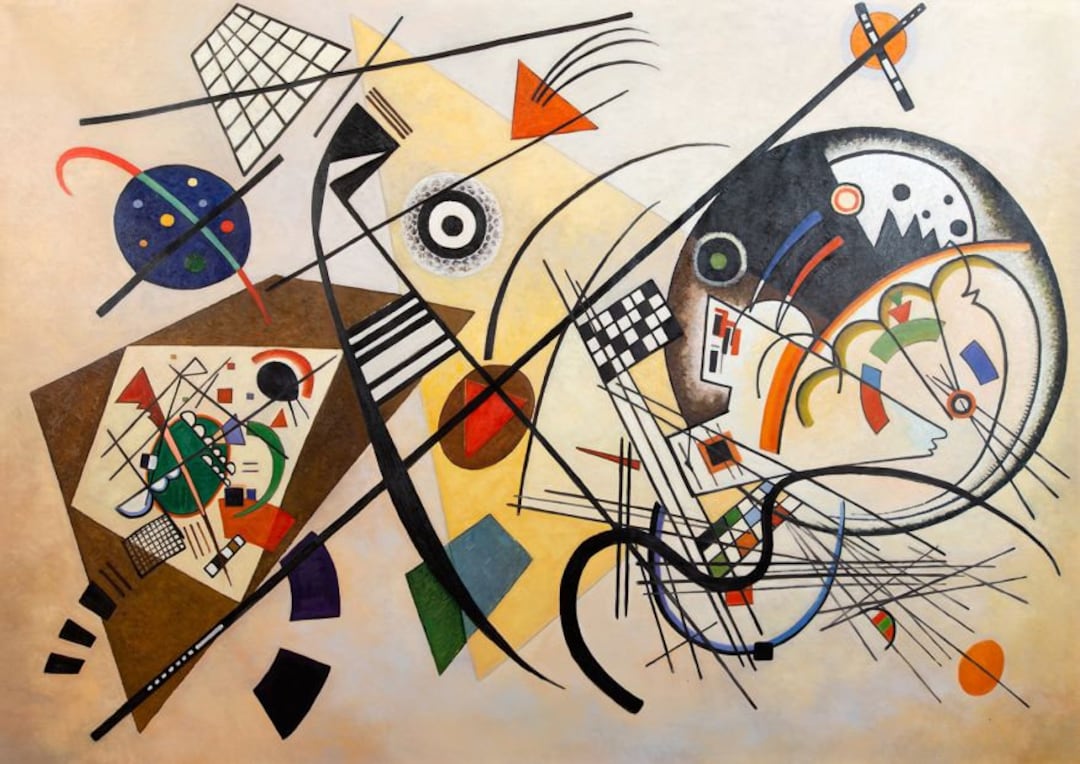 Transverse Line Wassily Kandinsky Reproduction, Hand-painted in Oil on ...