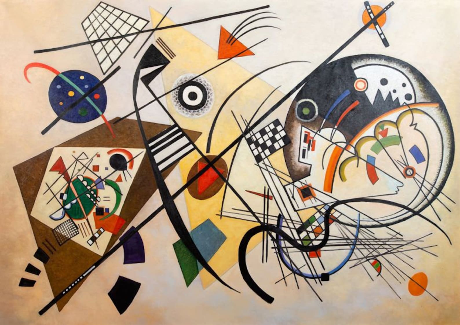Transverse Line Wassily Kandinsky Reproduction, Hand-painted in Oil on ...