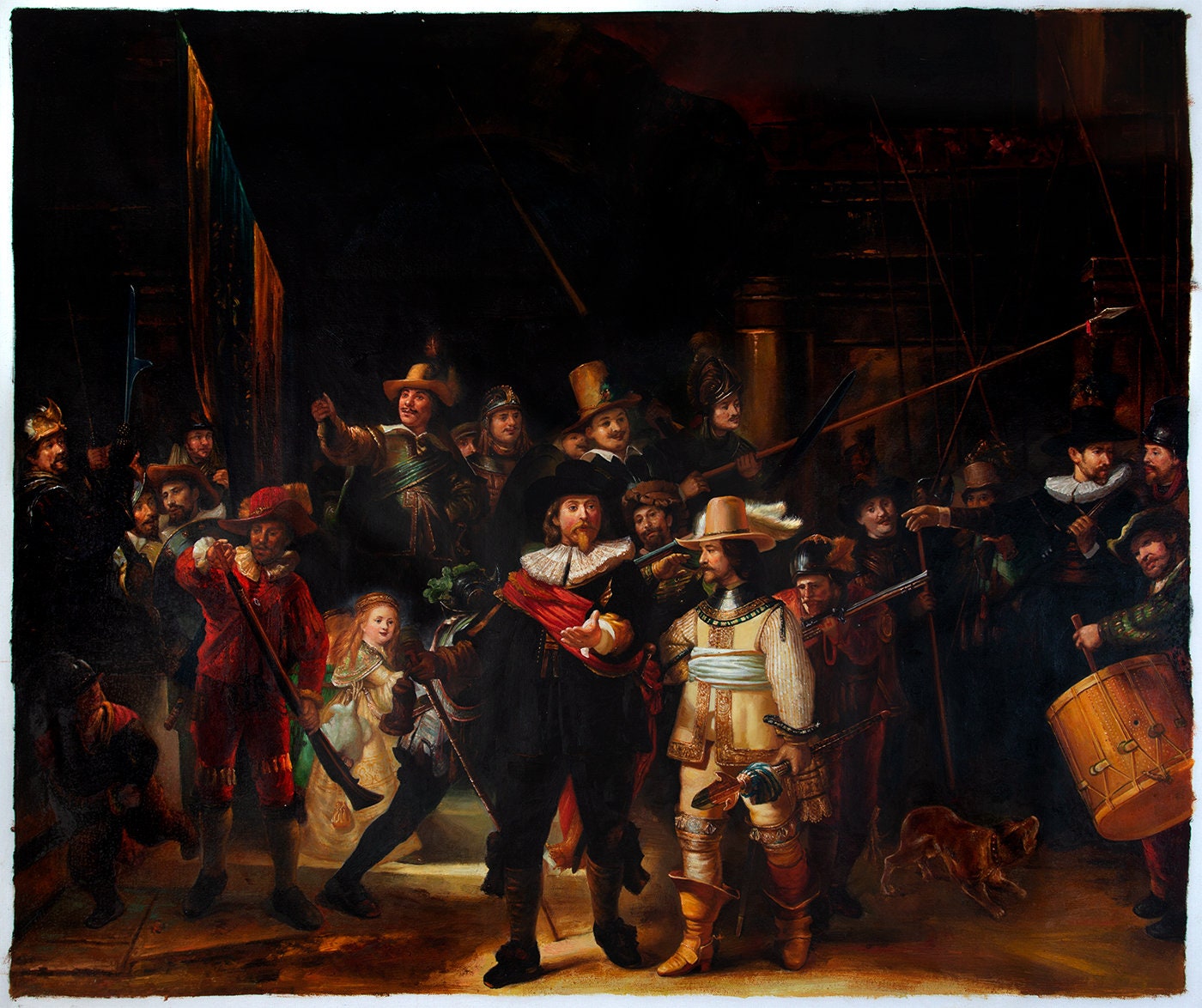 The Night Watch Rembrandt Reproduction, Hand-painted in Oil on Canvas ...