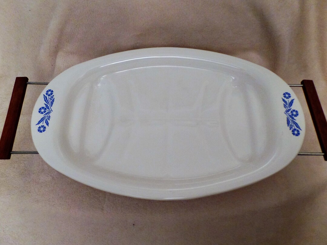 Corning Ware Roasting Platter With Metal Tray Cornflower Blue - Etsy