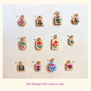 Charm Only- Tiny Clay Charm Necklace, Ceramic Charms, Handmade and Hand ...