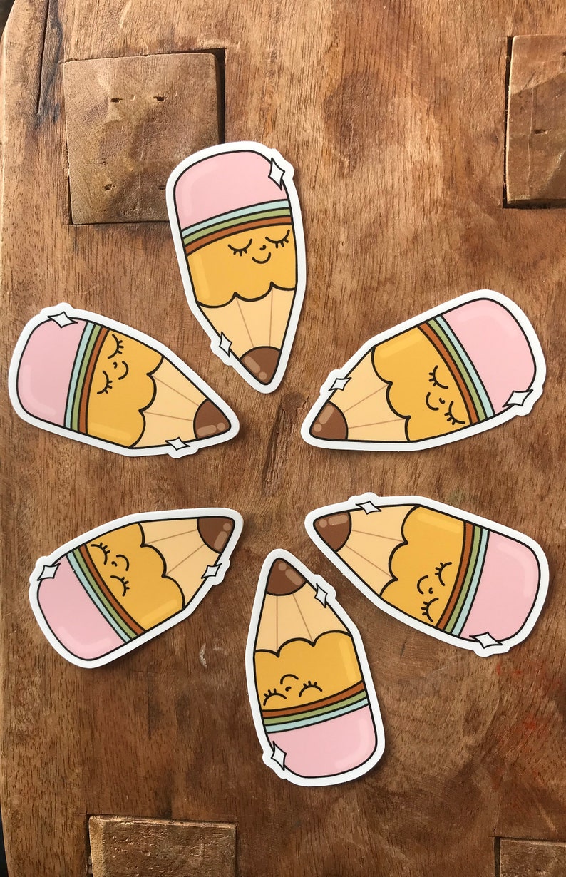 Cute Sticker Pencil Sticker Waterproof Decal for Laptop or - Etsy UK