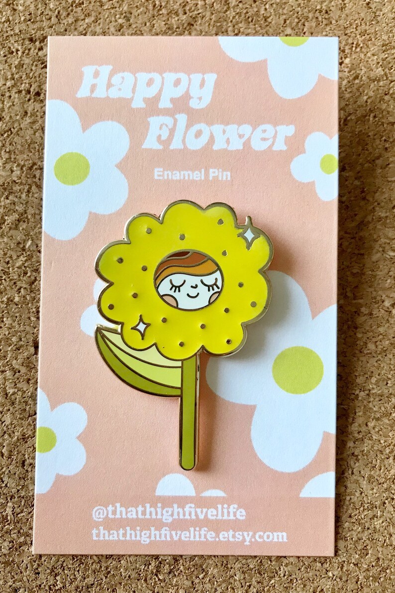 Flower Enamel Pin Flower Pin Cute Flower Pin Flower | Etsy