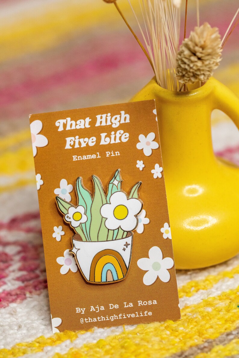 Neutral Rainbow Plant Pin Plant Mom Pin Cute Enamel Pin - Etsy
