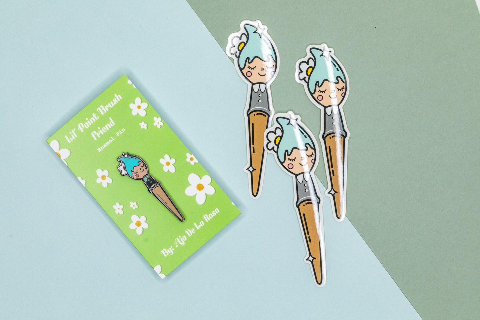 Paintbrush Sticker Cute Sticker Paint Brush Sticker Art | Etsy