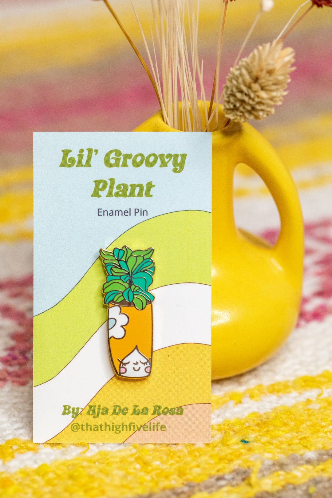 Plant Enamel Pin Orange Planter Midcentury Modern Plant - Etsy