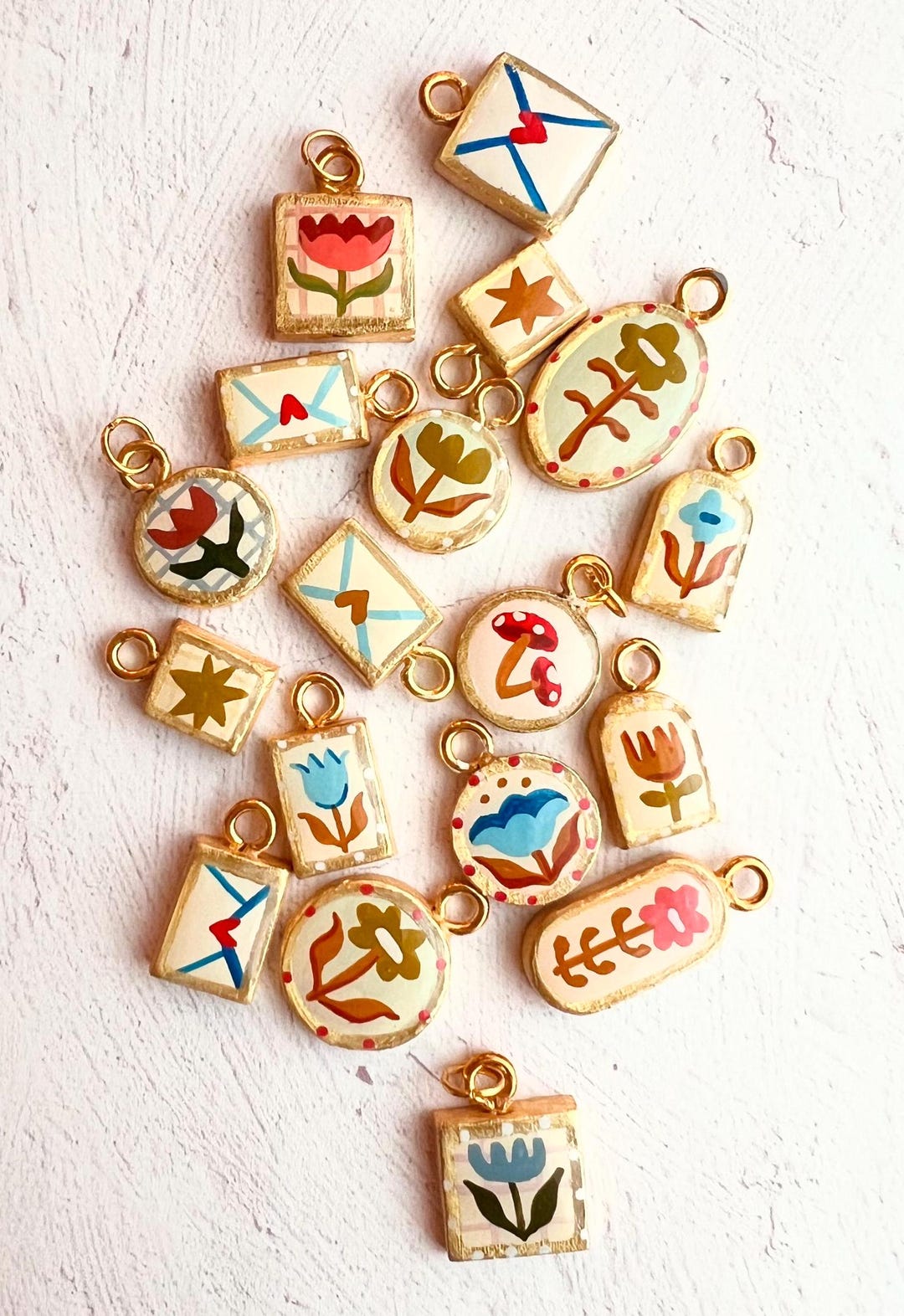 Charm Only Tiny Clay Charm Necklace, Ceramic Charms, Handmade and Hand ...