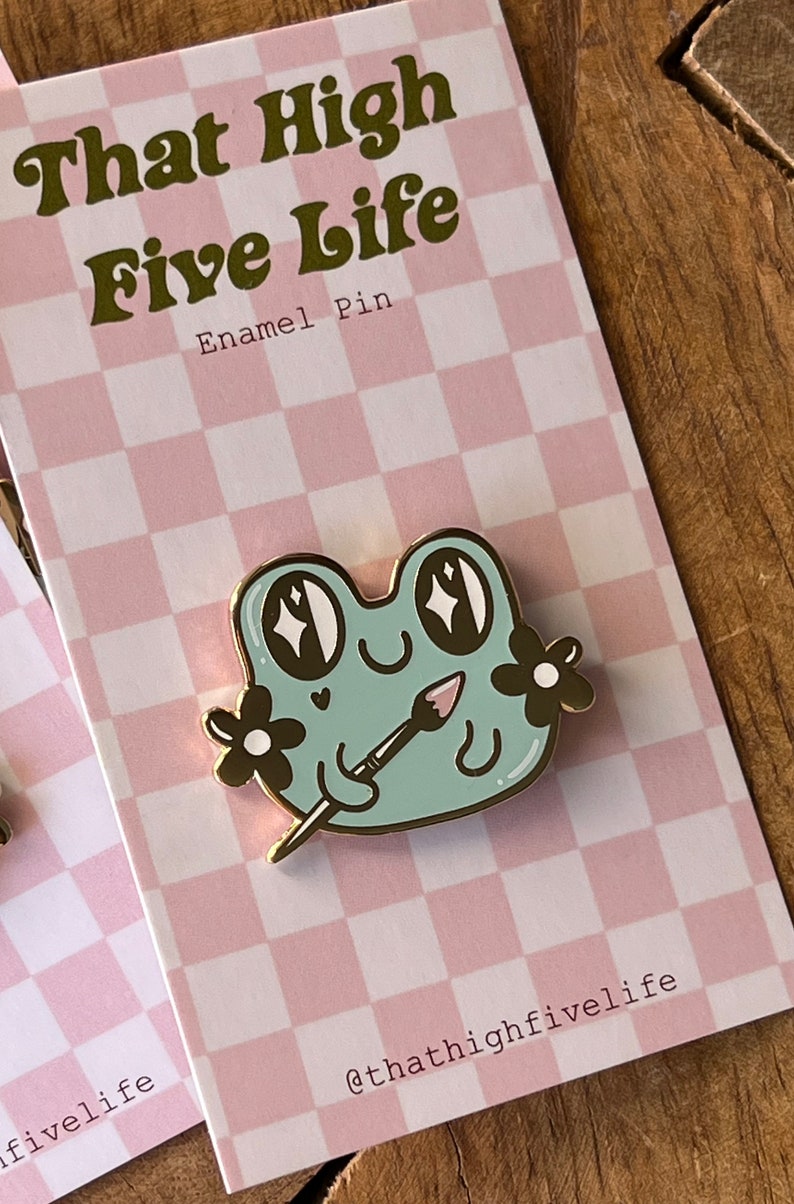Frog Enamel Pin Cute Artsy Frog Pin - Etsy