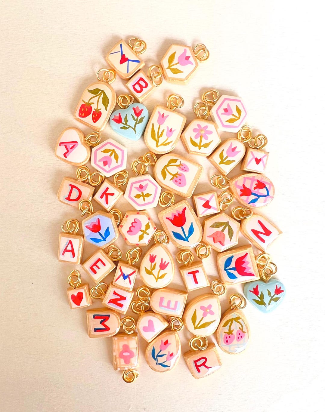 Charm Only Tiny Clay Charm Necklace, Ceramic Charms, Handmade and Hand ...