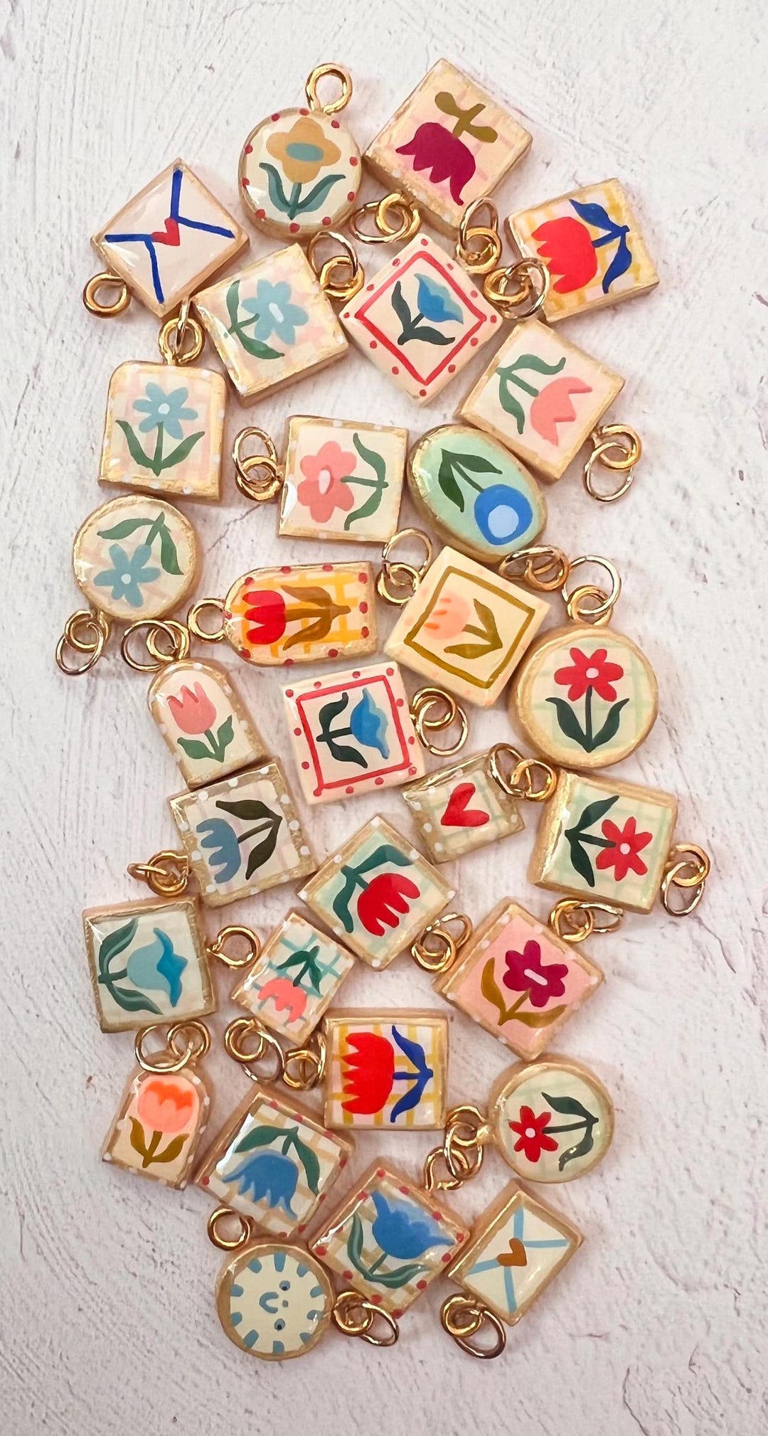 Charm Only Tiny Clay Charm Necklace, Ceramic Charms, Handmade and Hand ...