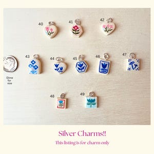 Charm Only- Tiny Clay Charm Necklace, Ceramic Charms, Handmade and Hand ...