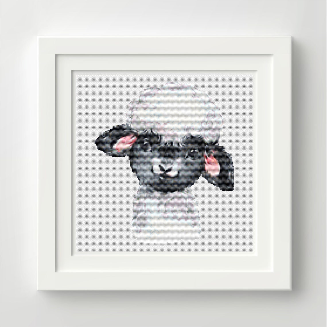 Black Faced Lamb Downloadable Cross Stitch Chart - PDF Pattern, Digital ...