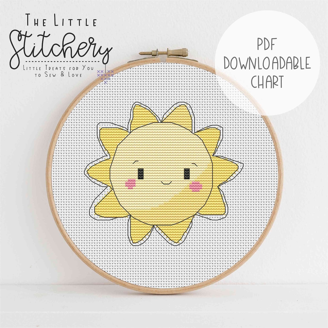 Sunshine - Downloadable Cross Stitch Chart - PDF Pattern, Digital ...